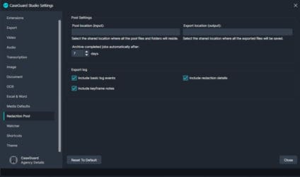CaseGuard | Teamspace settings