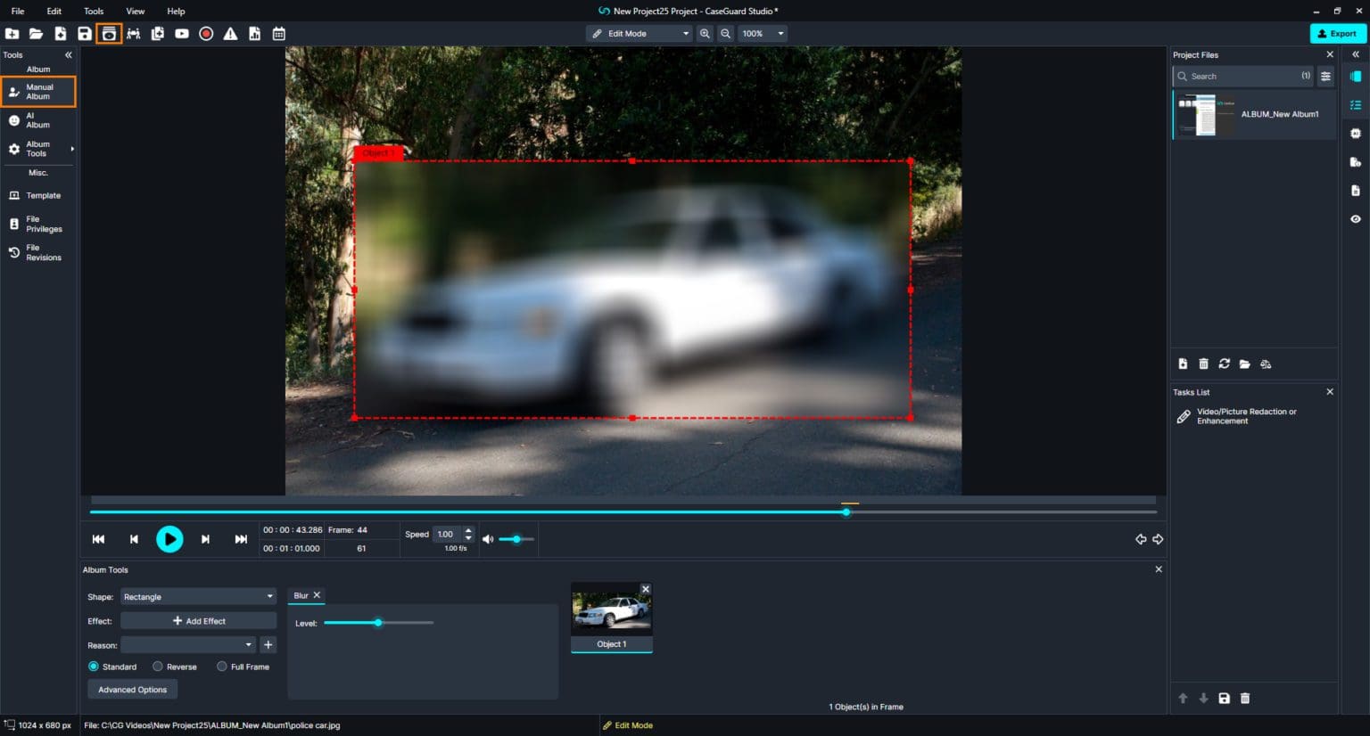 How to: Manually Redact Images in an Album