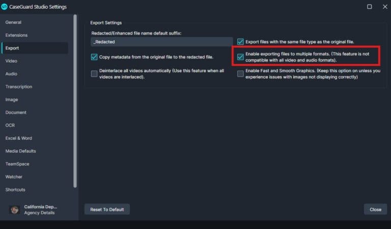CaseGuard | How to: Easily Export Files in a Different Format